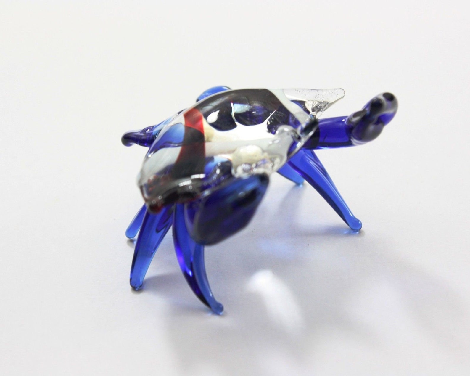 Small Glass Animal Sea Crab Miniatures Figurines Decor - Etsy