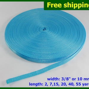 3/8"(10mm) Blue Nylon Webbing Fabric Lots DIY Supply 3 7 15 20 40 55 ...