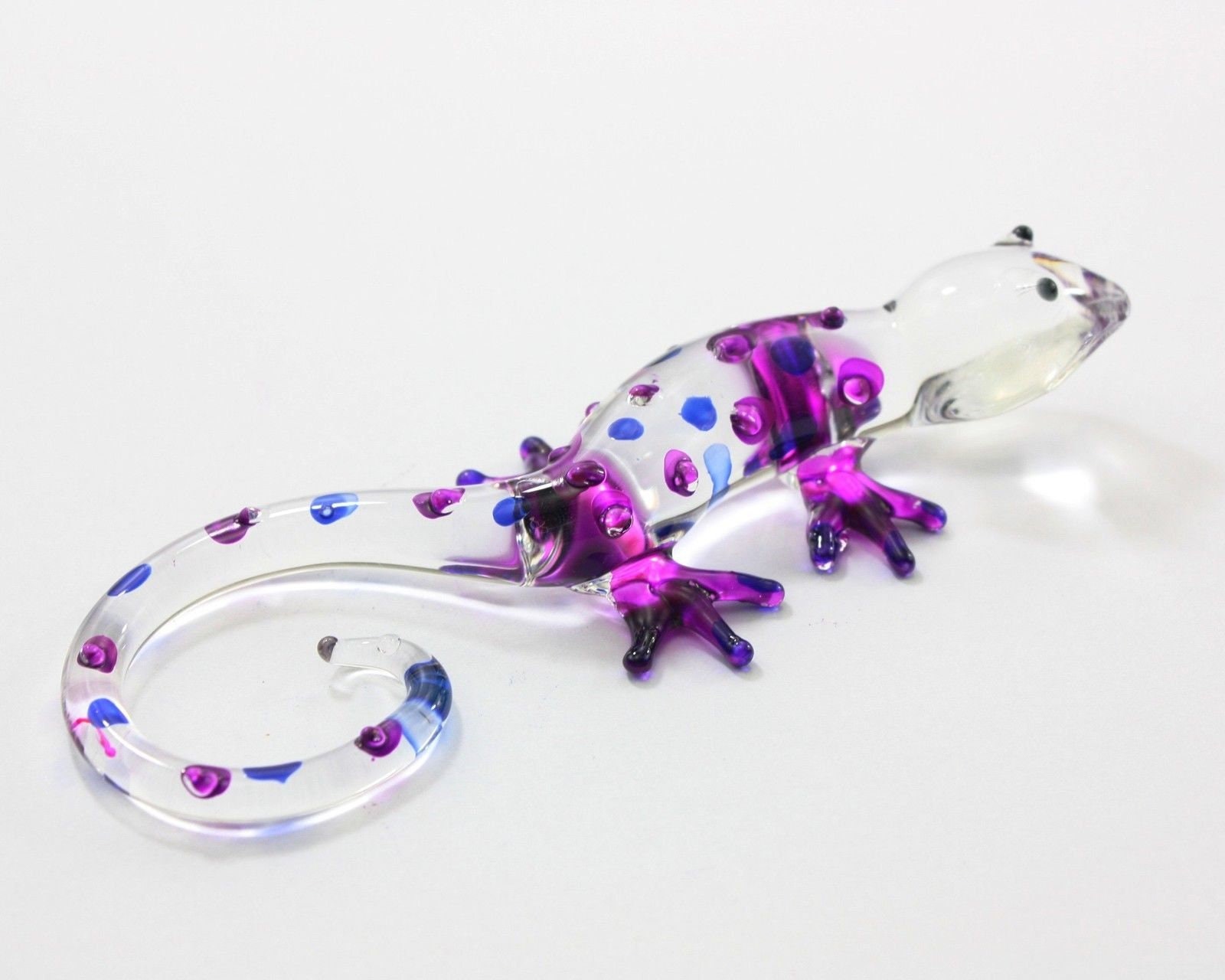 Small Glass Animal Gecko Miniatures Lizard Figurines Decor - Etsy