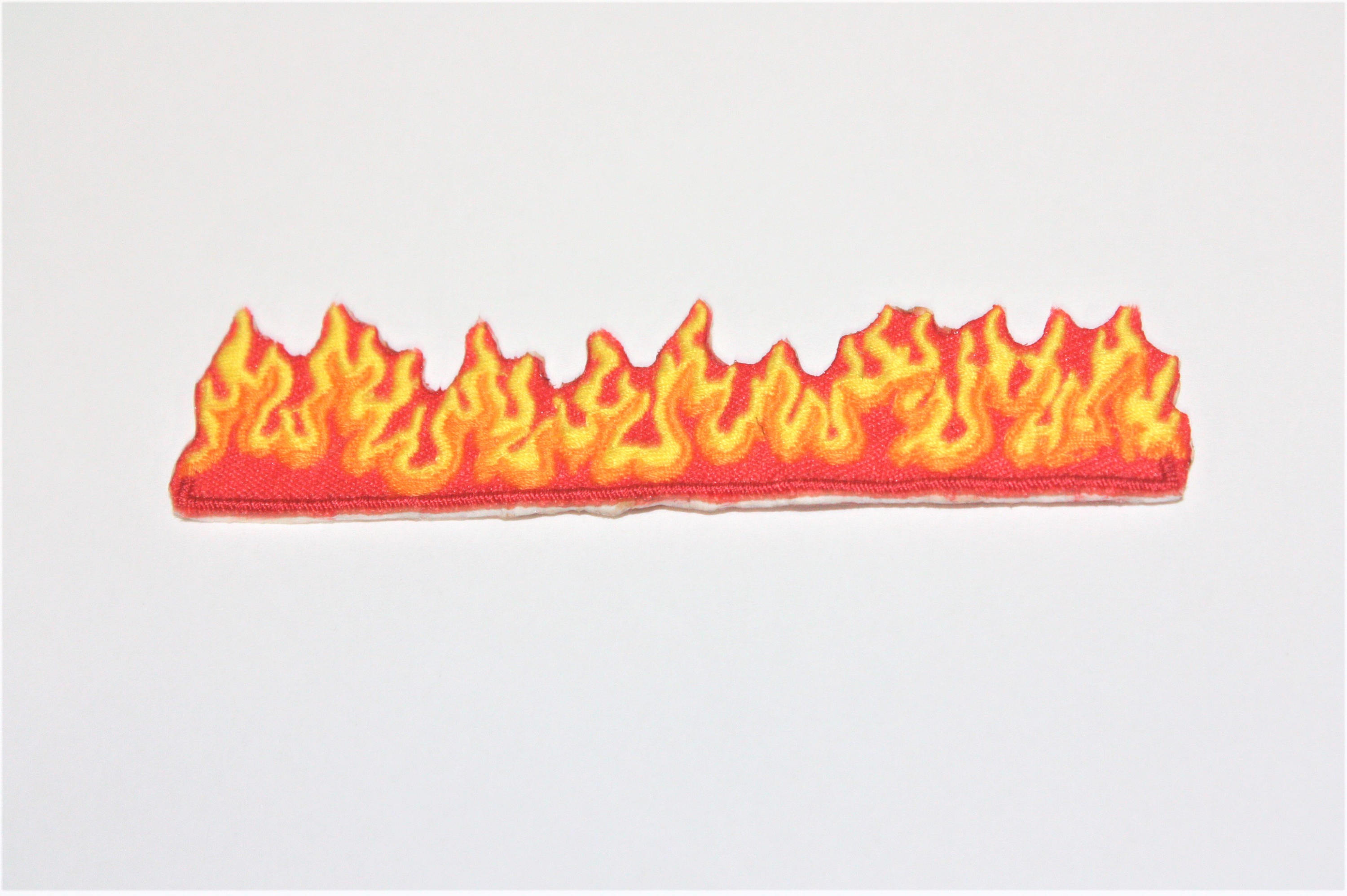 Flames Fire Burn Iron on Patch Sewing Embroidered Applique DIY Craft ...