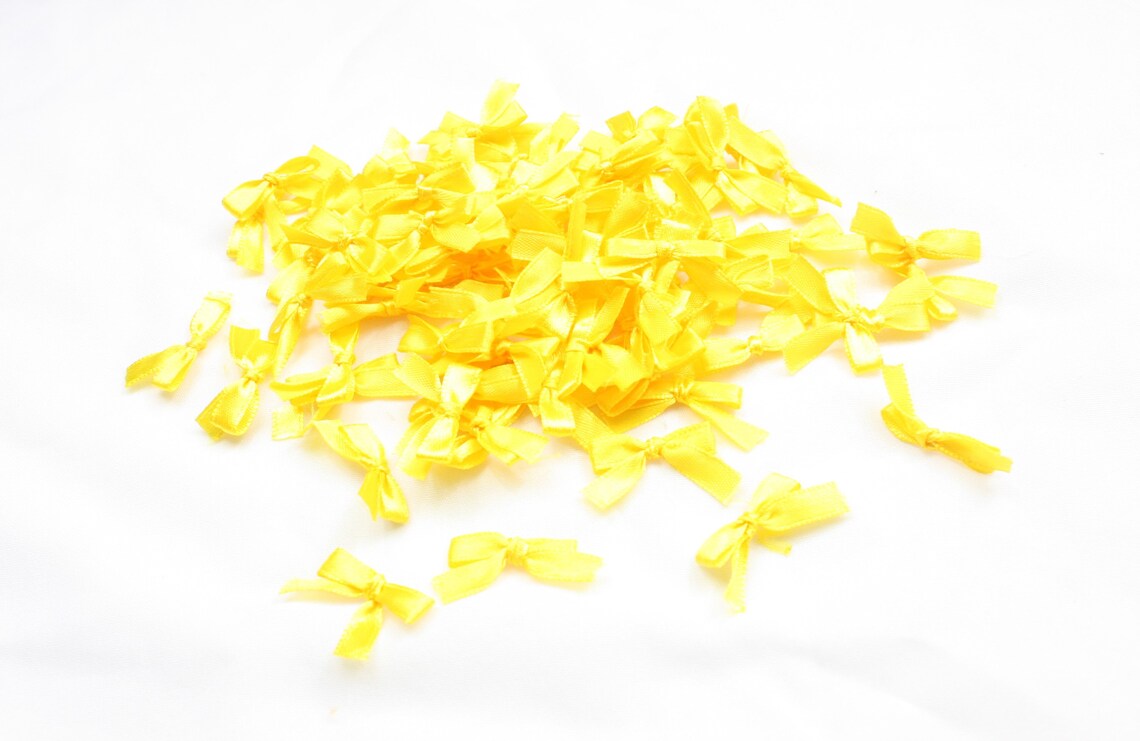 100pcs Mini Ribbon Bow Satin small 25.mm DIY craft sewing | Etsy