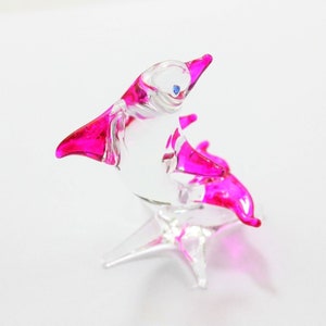 Small Glass Animal Dolphin Miniatures Figurines Decor Handmade #1 - Etsy