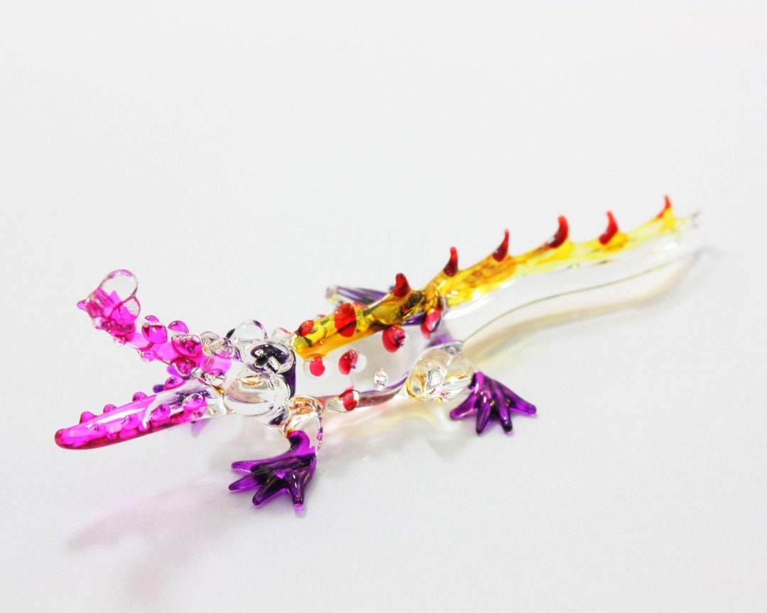 Small Glass Animal Crocodile Miniatures Alligator Figurines Handmade - Etsy