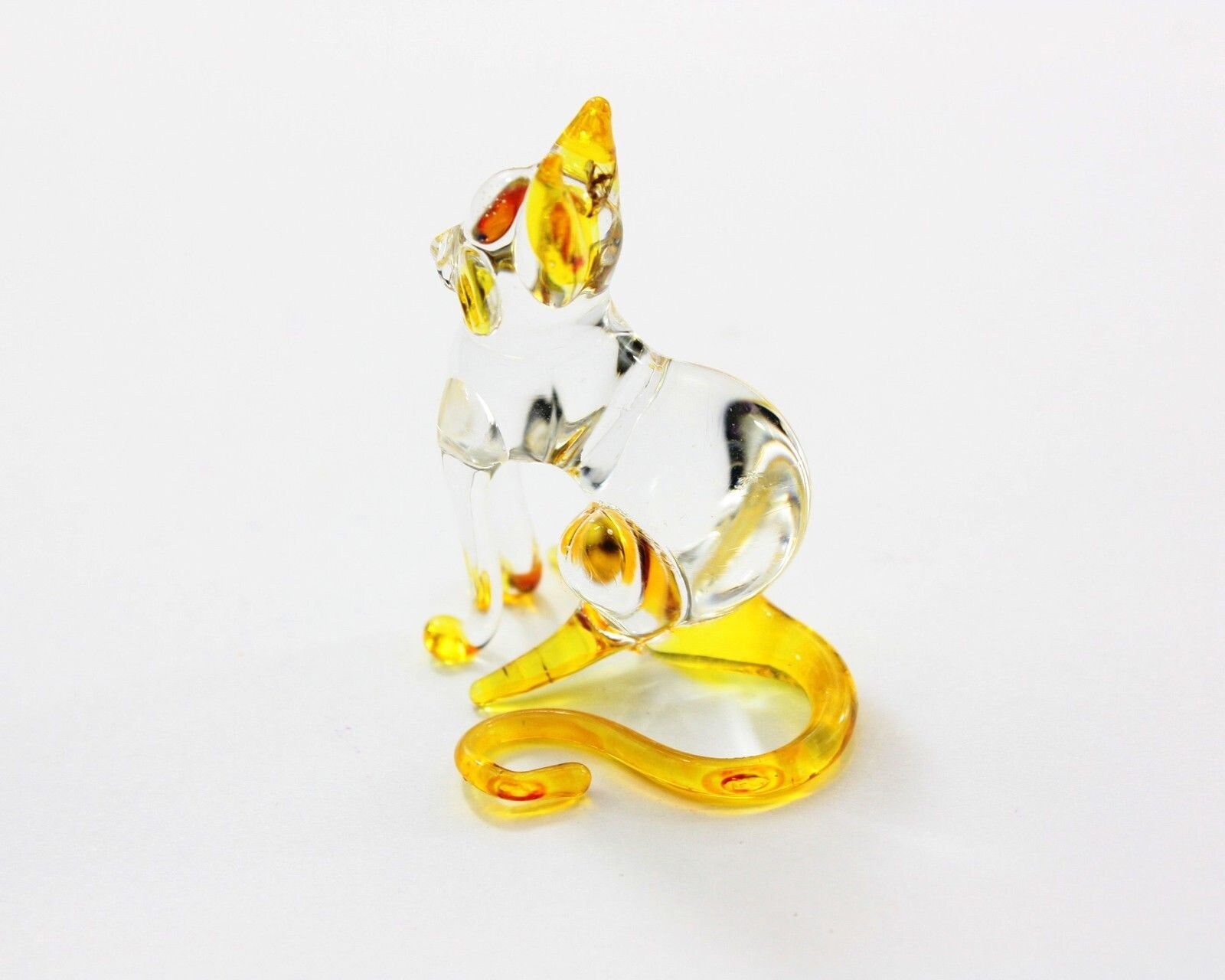 Small Glass Animal Kitty Cats Miniatures Moggy Figurines Decor - Etsy