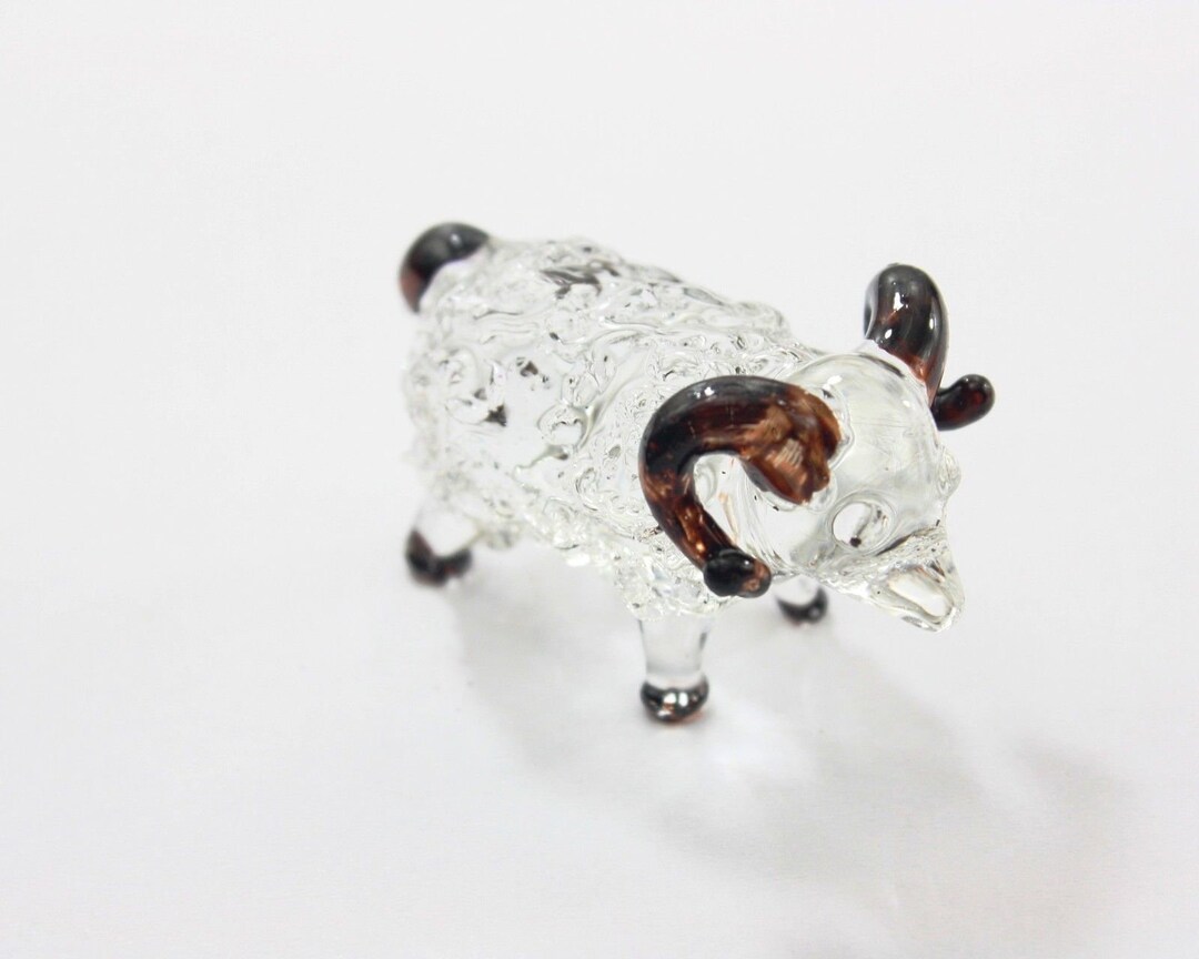 Small Glass Animal Sheep Miniatures Lamb Figurines Decor Handmade - Etsy