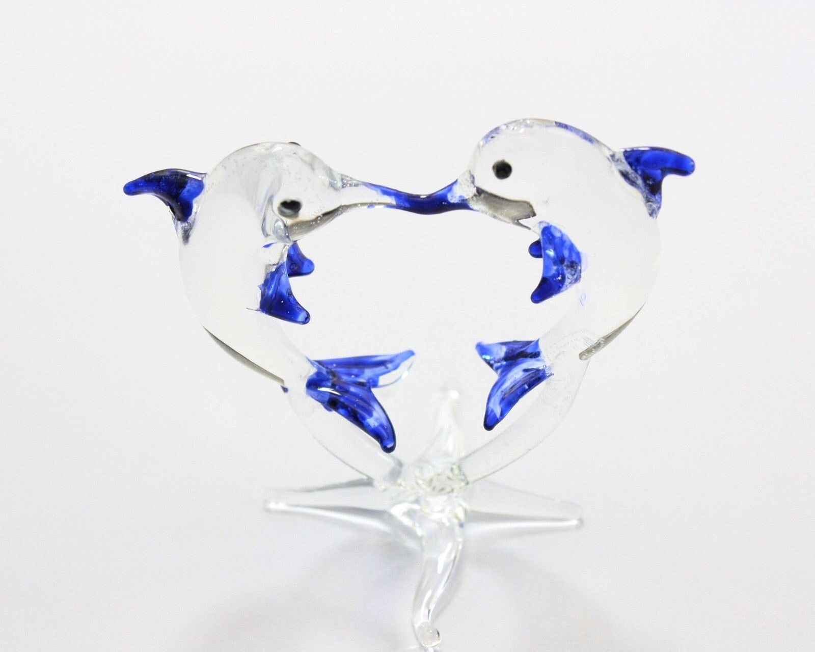 Small Glass Animal Dolphins Couple Miniatures Figurines Decor - Etsy