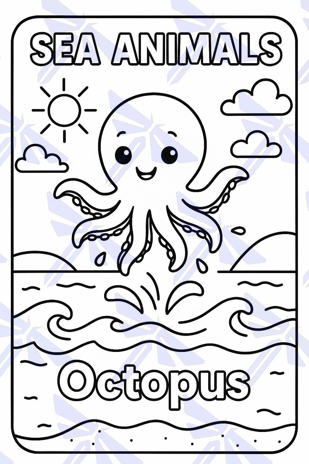 Animal Coloring Page Sea Animals 14 Type Printable With Digital Files ...