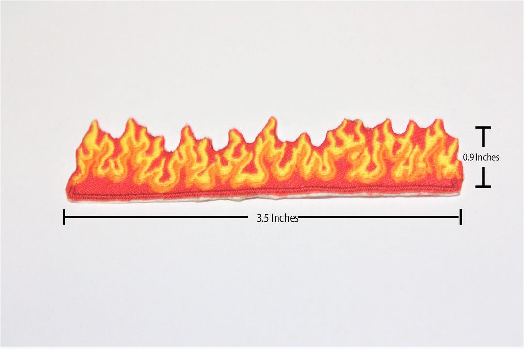 Flames Fire Burn Iron on Patch Sewing Embroidered Applique DIY Craft ...