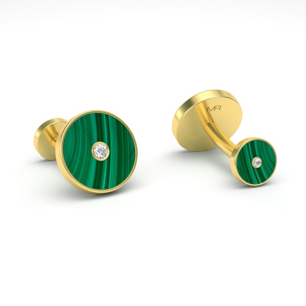 Malachite Cufflinks - Etsy