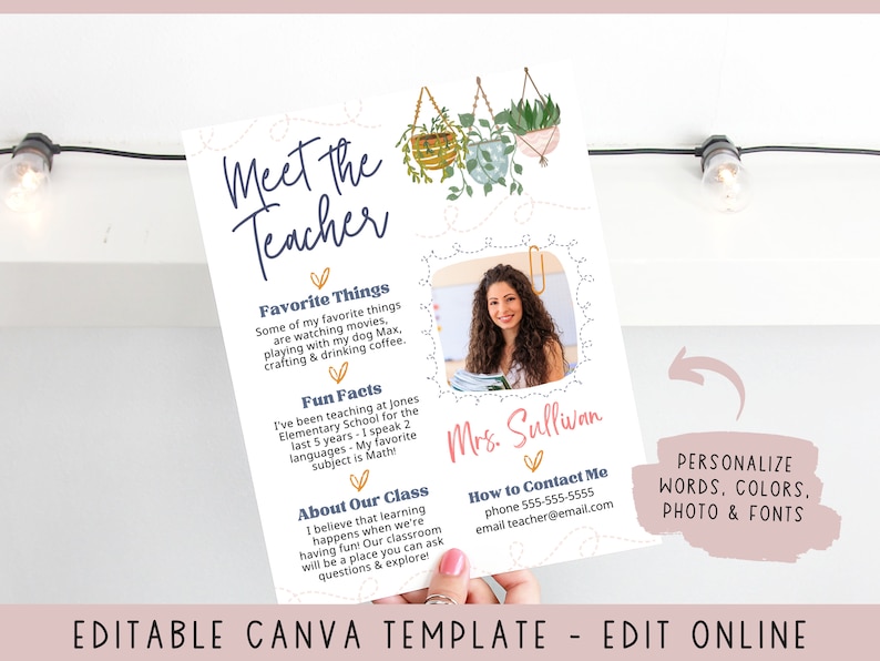 Meet The Teacher Editable Letter Canva Template Back To Etsy
