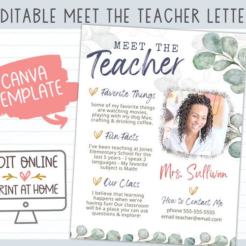 EDITABLE Meet the Teacher Back to School Printable Flyer - Etsy