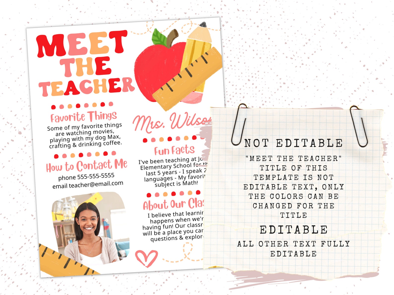 Editable Meet the Teacher Letter Canva Template Back to - Etsy