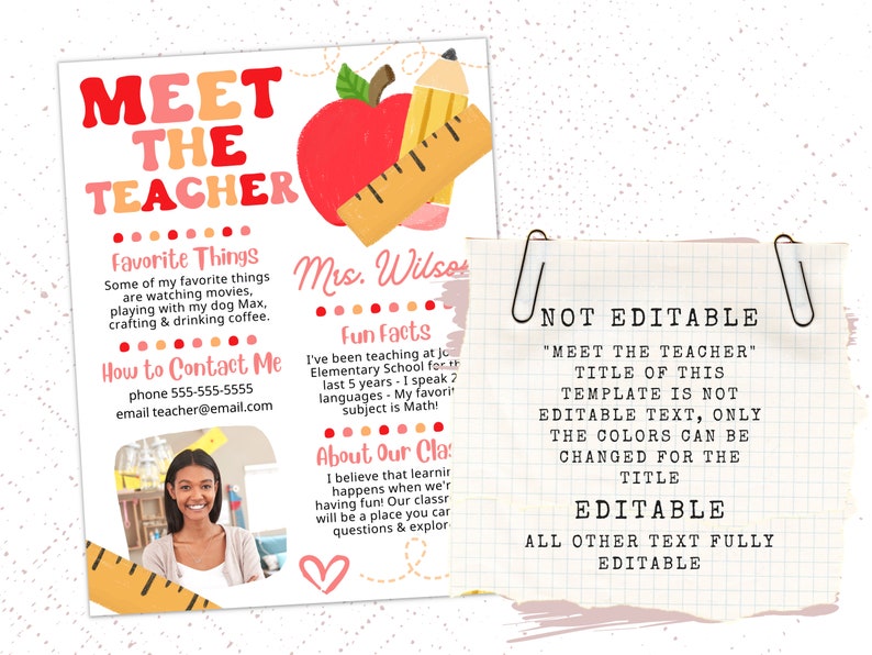 Editable Meet the Teacher Letter Canva Template Back to - Etsy