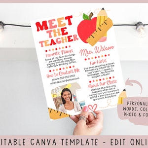 Editable Meet the Teacher Letter Canva Template, Back to School Welcome ...