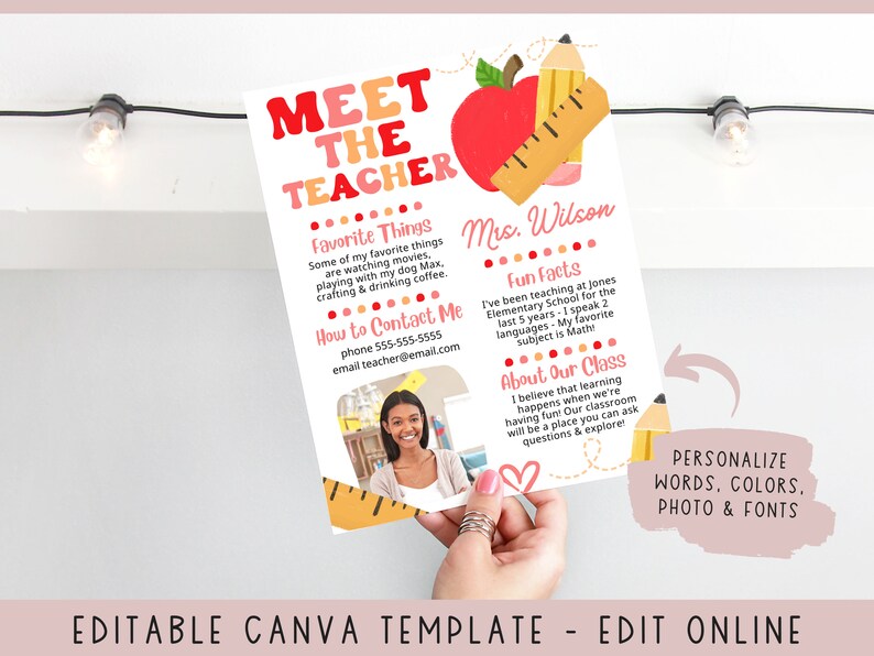 Editable Meet the Teacher Letter Canva Template Back to - Etsy