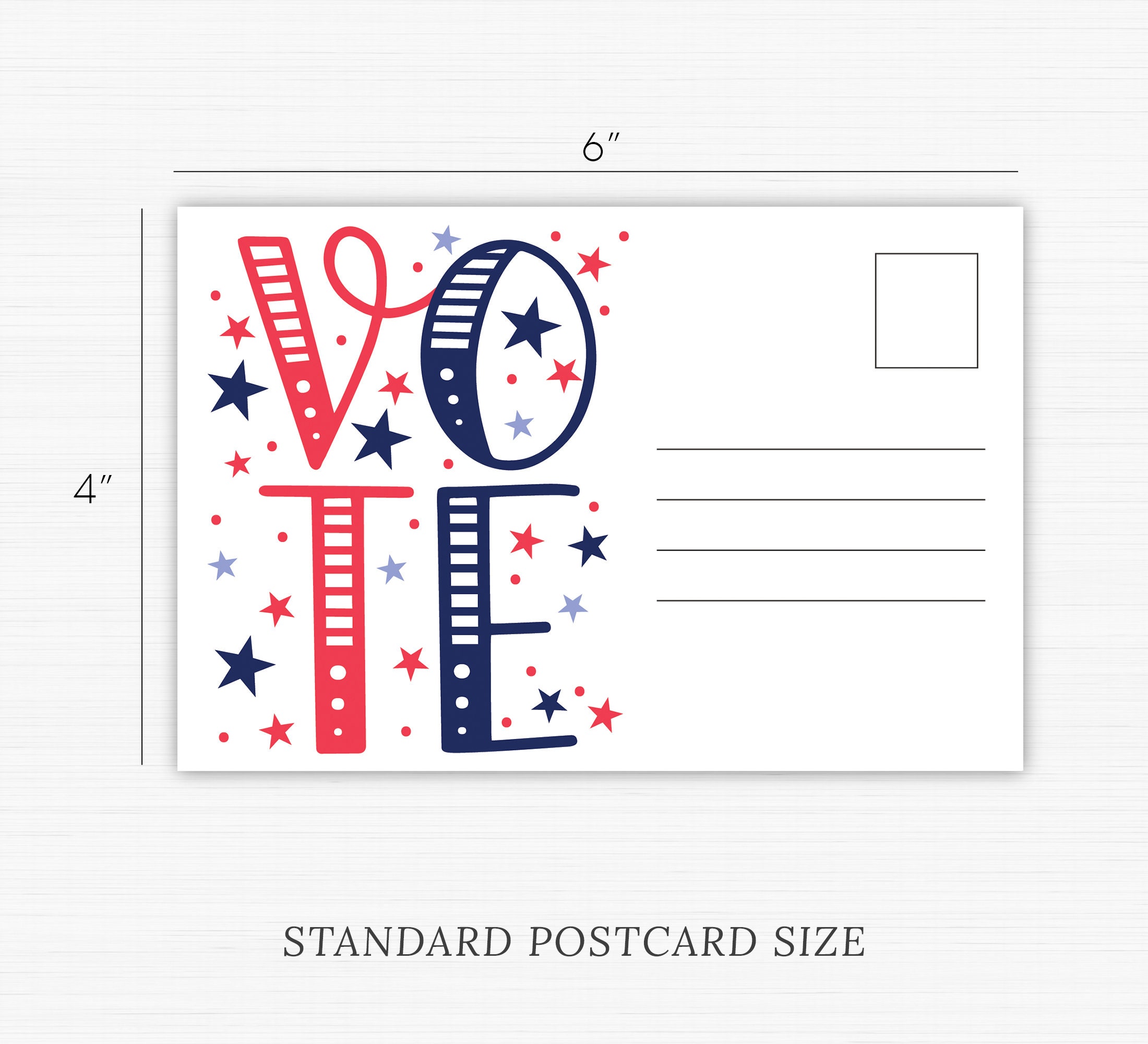 Patriotic Vote Postcards Printable - Blank Postcards for Voting ...