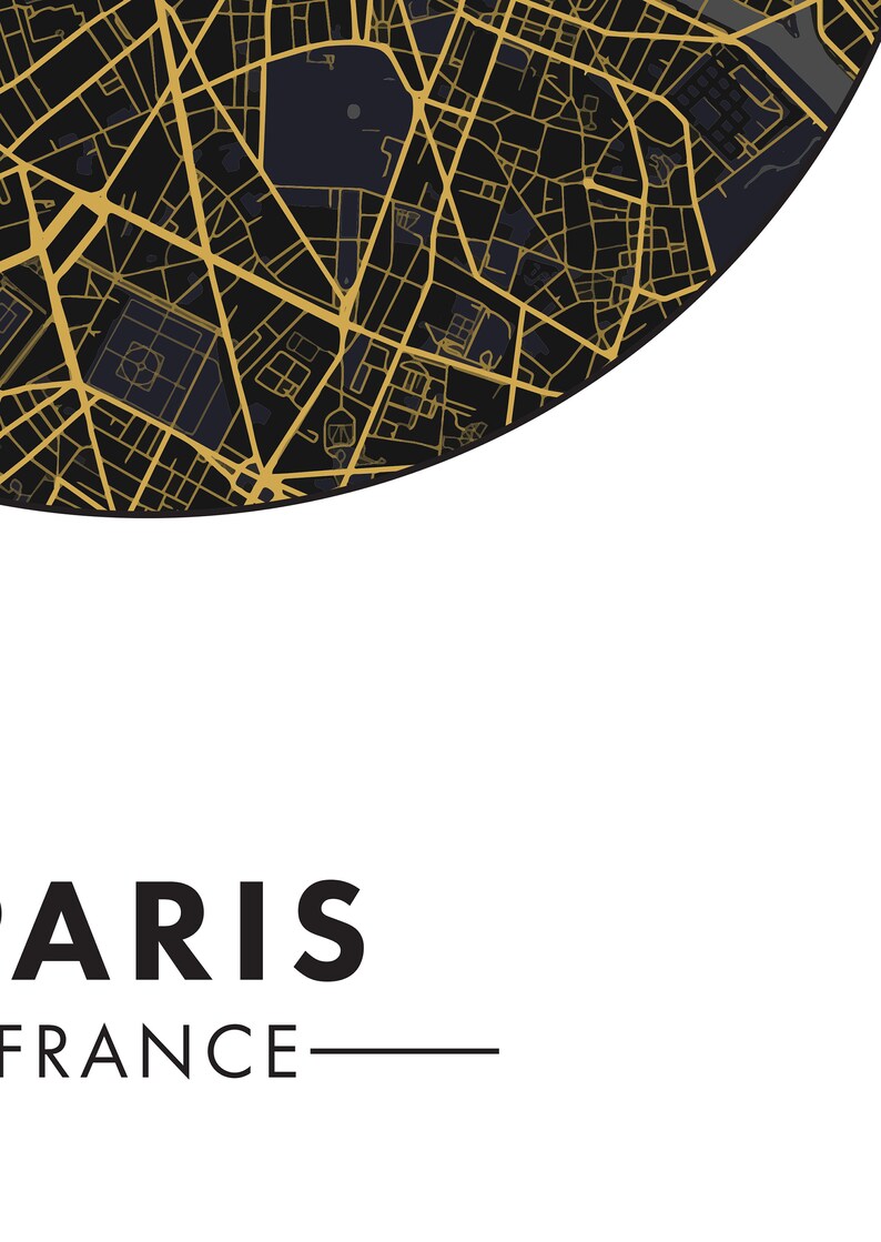Paris City Map Instant Download Stylised Map of France City - Etsy