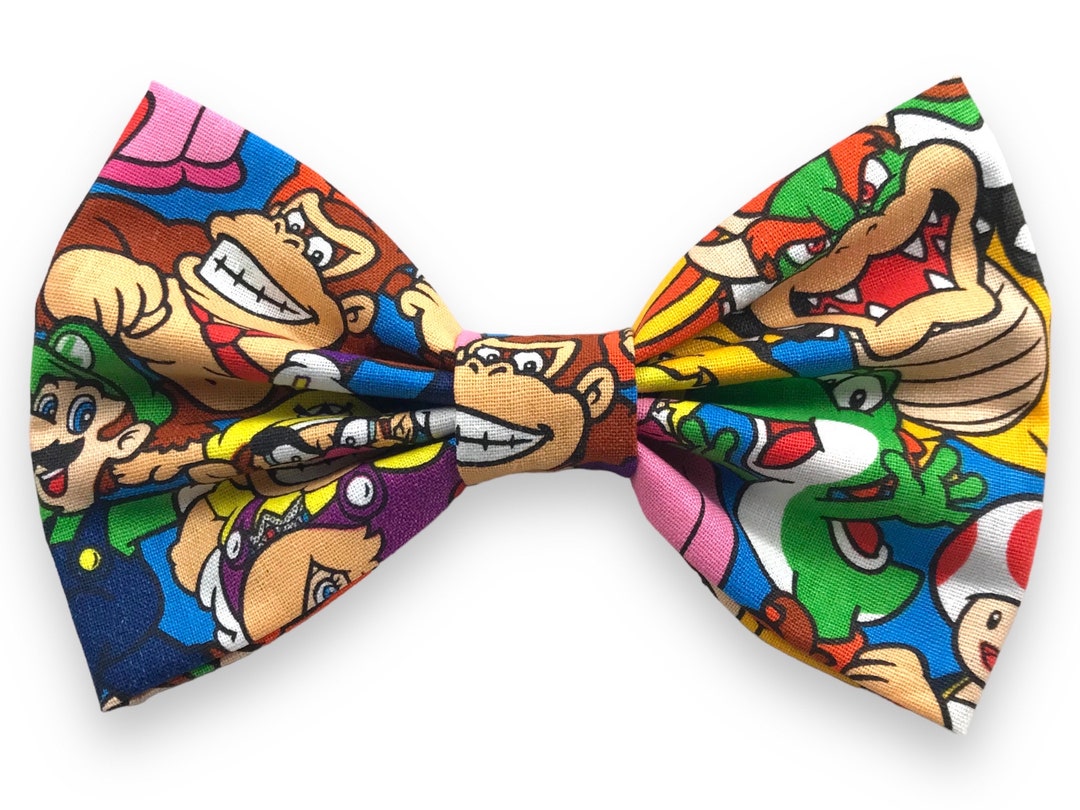 SUPER MARIO BROS / Handmade Fabric Hair Bow W. Alligator Clip / Big Bow ...