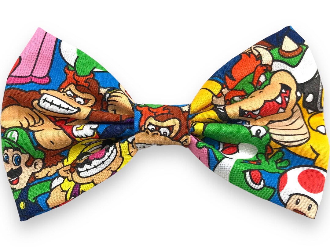 SUPER MARIO BROS / Handmade Fabric Hair Bow W. Alligator Clip / Big Bow ...