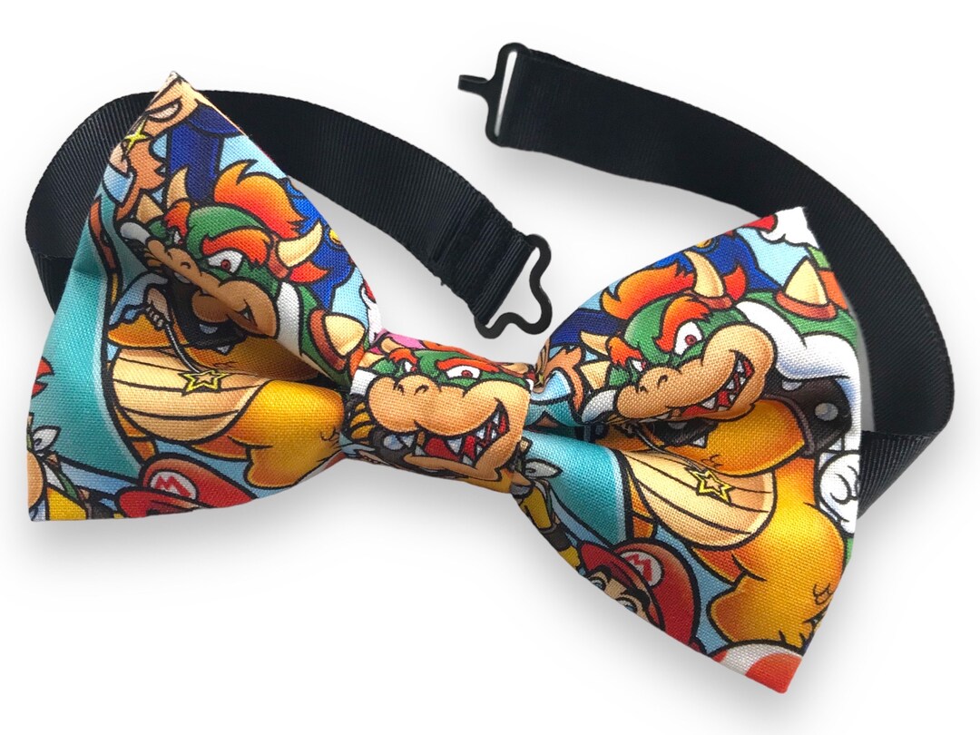 MARIO BROS / Handmade Fabric Bow Tie With Adjustable Strap / Pre Tied ...