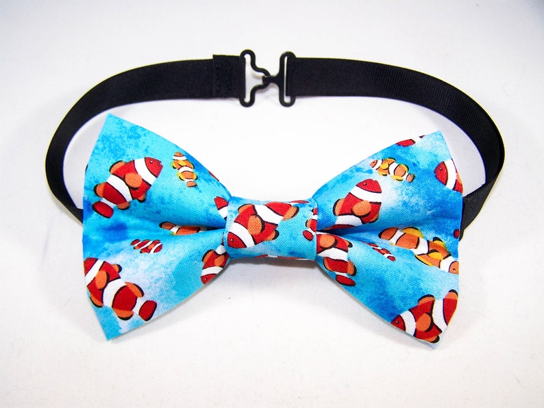 FISH BOW TIE / Handmade Fabric Bow Tie With Adjustable Strap / | Etsy