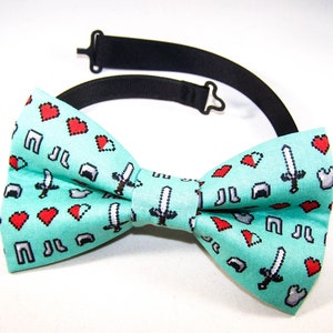 MINECRAFT BOW TIE / Handmade Preppy Fabric Bow Tie W Adjustable Strap ...