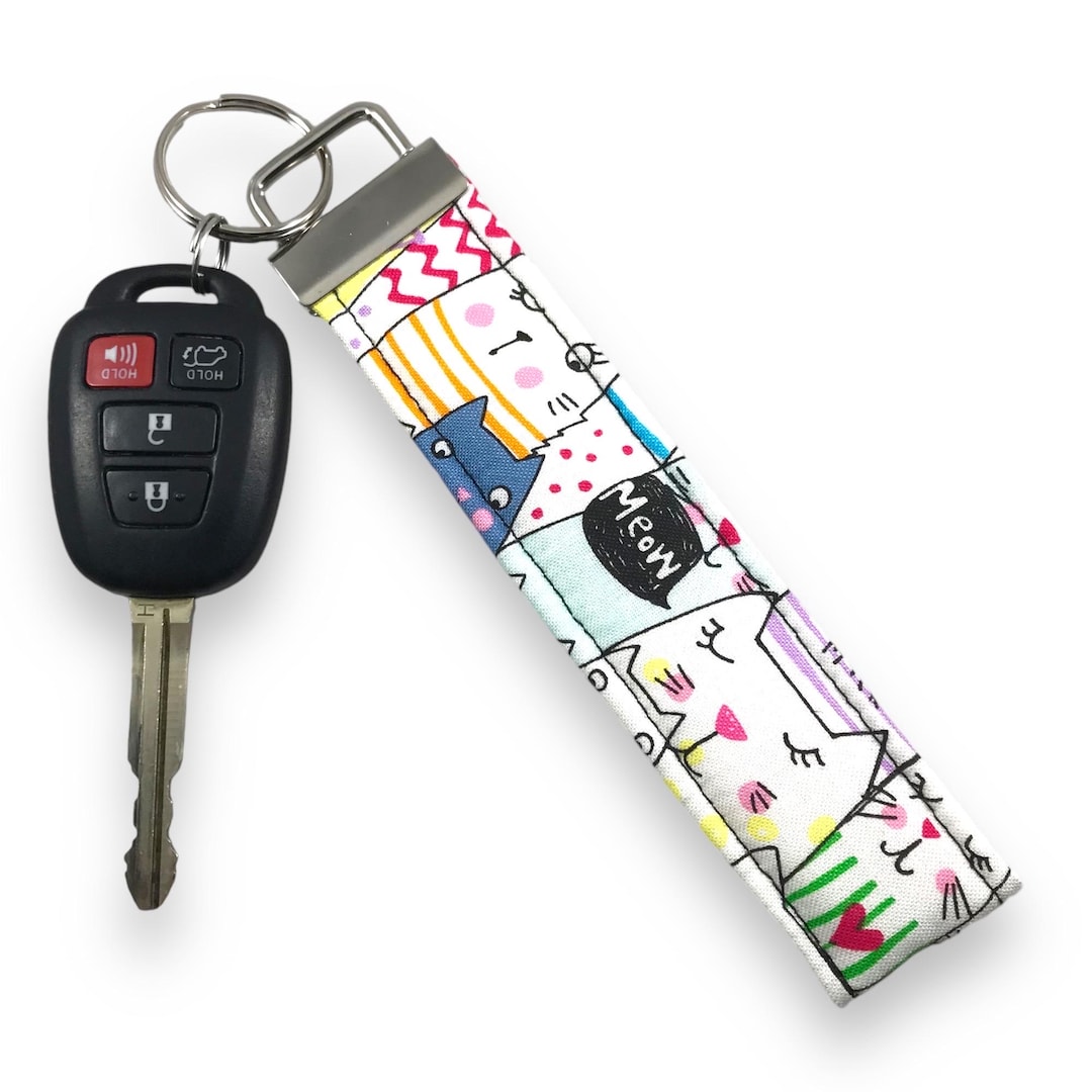 CATS - KITTIES / Fabric Key Fob / Cute Kitties Accessory / Cat Lovers ...