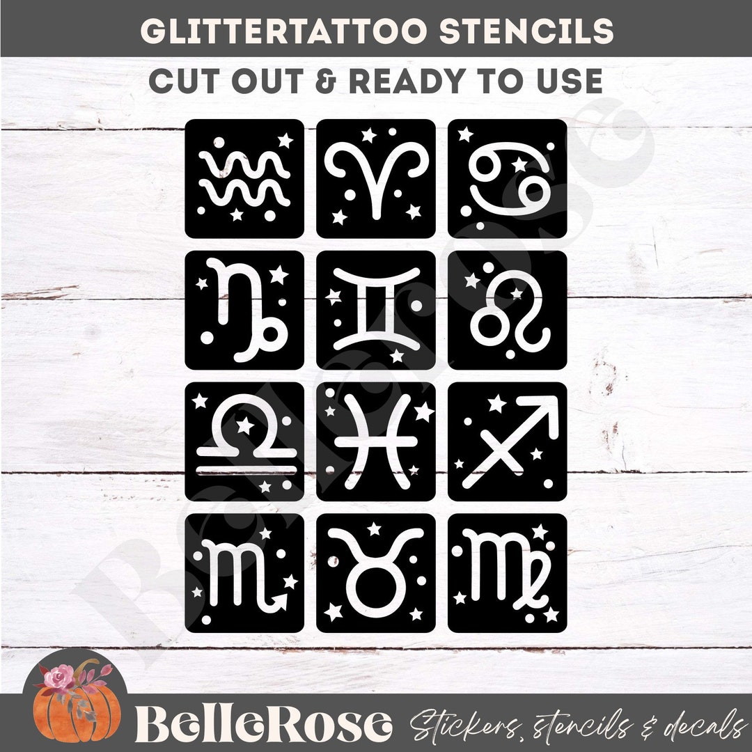 Glitter Tattoo Stencils Astrology Horoscope Glitter Tattoo Stencils for ...