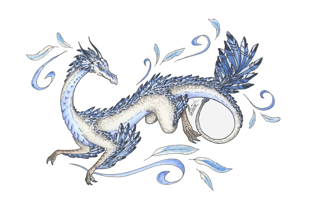 Elemental Drake A4 Art Print Air - Etsy