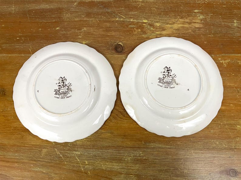 Antique Brown White Transferware Plates Bowls Avondale, Canova ...