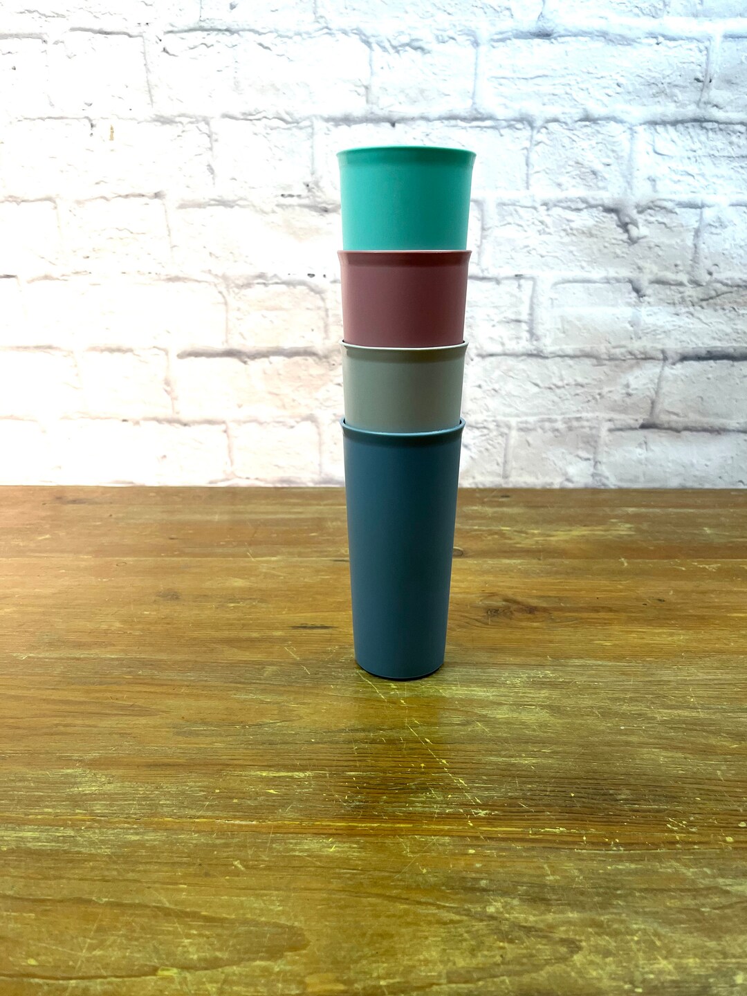 Vintage Tupperware Tumblers Back Yard Lemonade Glasses Kid Proof Beach ...