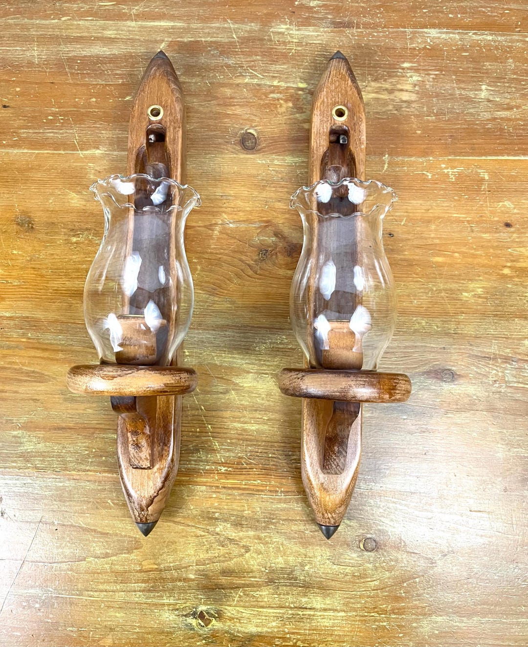 Vintage Pair of Candle Holder Sconces Textile Weaver's Loom Boat ...