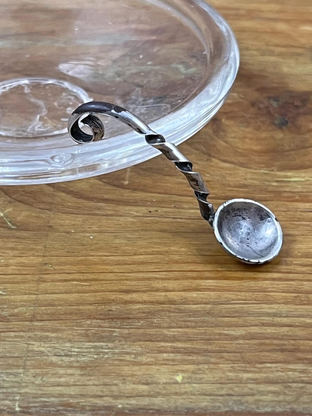 Antique Twisted Silver Plate Salt Spoon Spice Spoon Just a Pinch ...