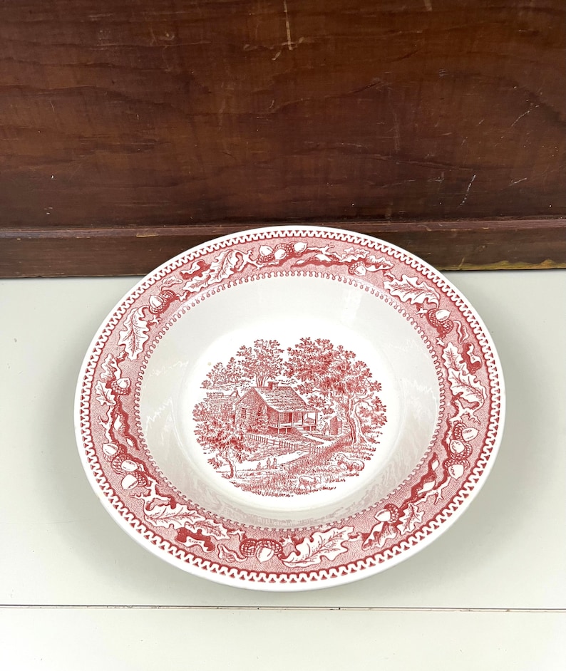 Royal Ironstone Memory Lane Red Transferware Dinnerware Soup - Etsy