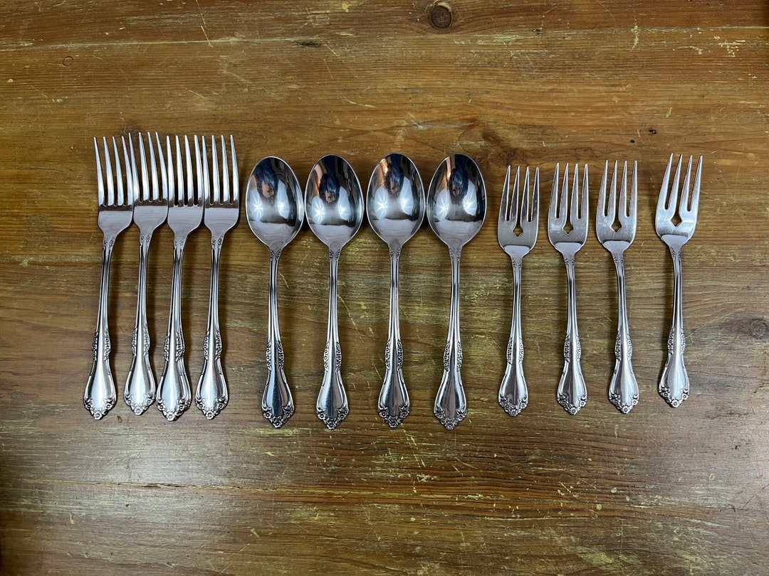 Vintage Mansfield-frosted Stainless Replacement Flatware Dinner Forks ...