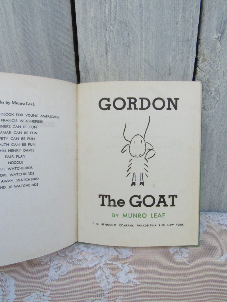 Gordon the Goat, Munro Leaf, First Edition 1944, Children's Storybook ...