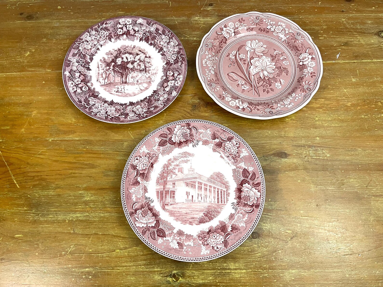 Vintage Lavender & Pink Transferware Dinner Plates Mix and Match Set of ...