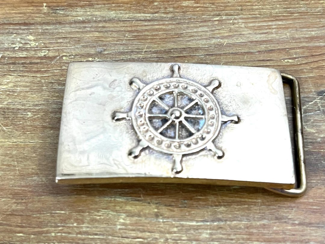 Vintage Nautical Ships Wheel Belt Buckle Brass Sailors Belt - Etsy
