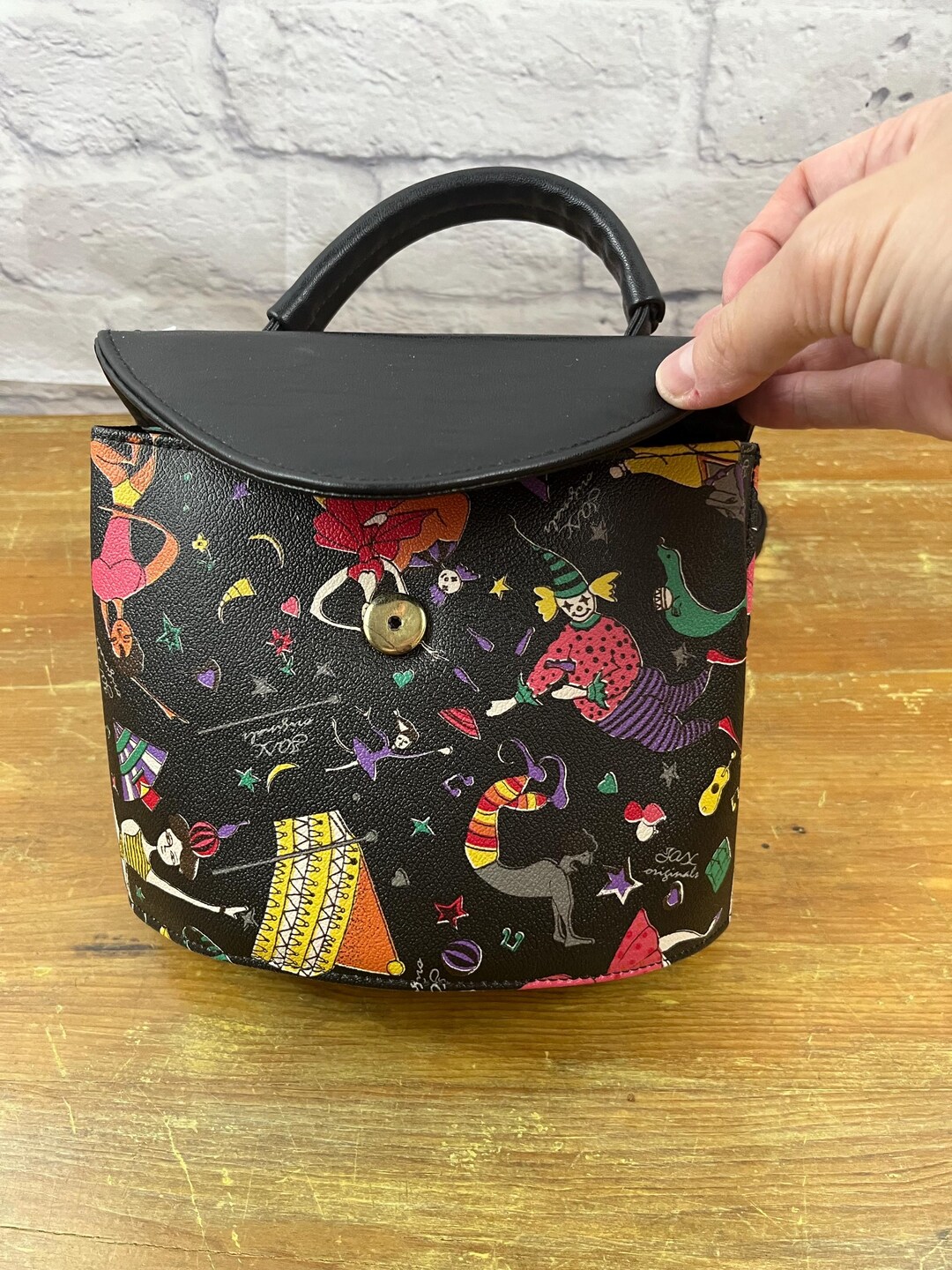 Vintage Jackson 90s Purse New Old Stock Circus Themed Black and ...