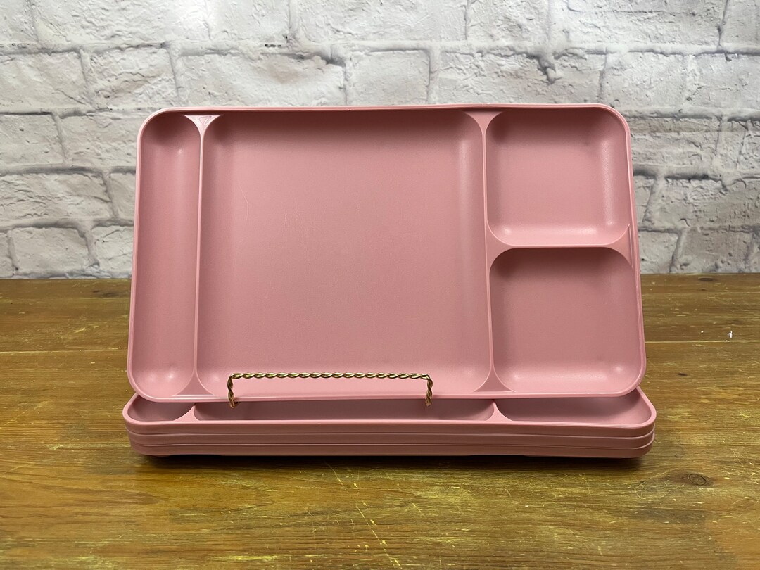 Vintage Pink Tupperware TV Trays Set of 4 Just in Time for Football ...