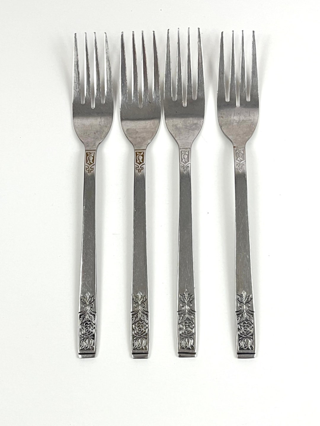 Vintage young Rose Imperial International Dinner Forks Set of 4 - Etsy