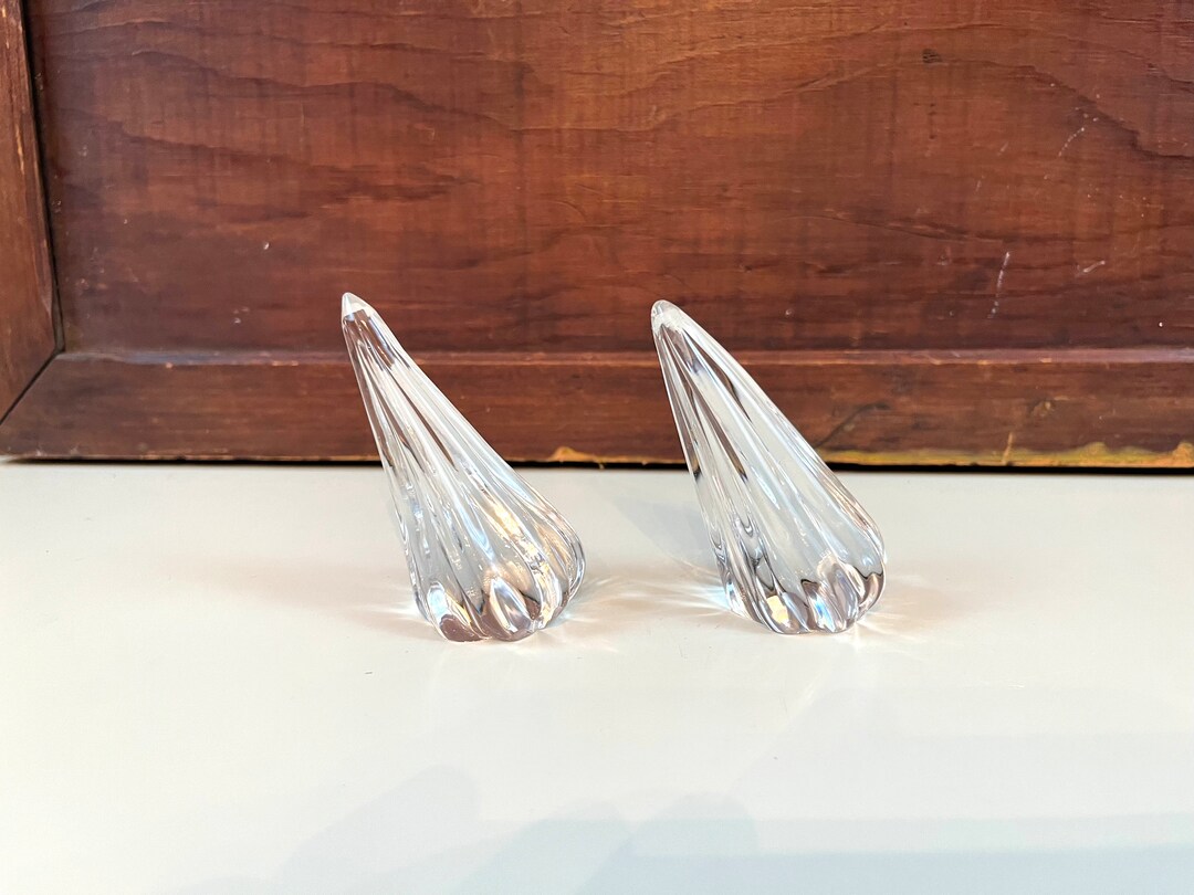 Vintage Glass Art Sculpture Clear Glass Pointy Paperweight Art 2 ...