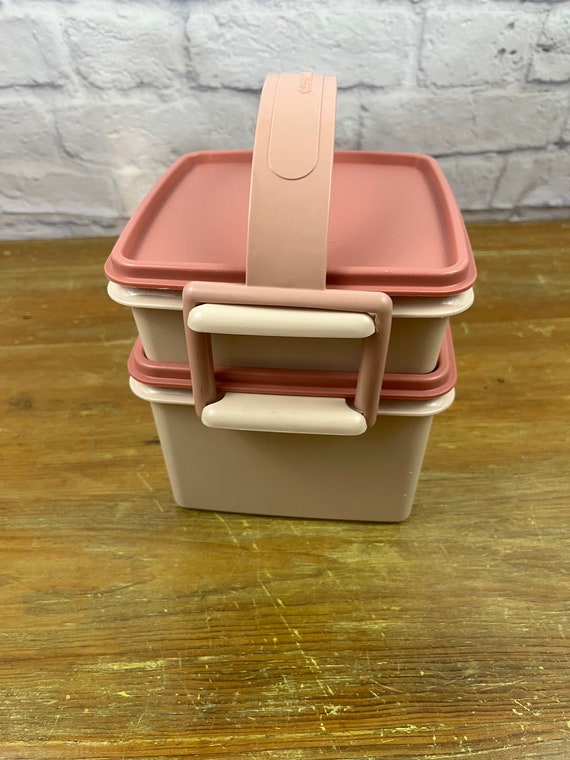 Vintage Pink Tupperware Lunchbox Stackable Bento Box… - Gem