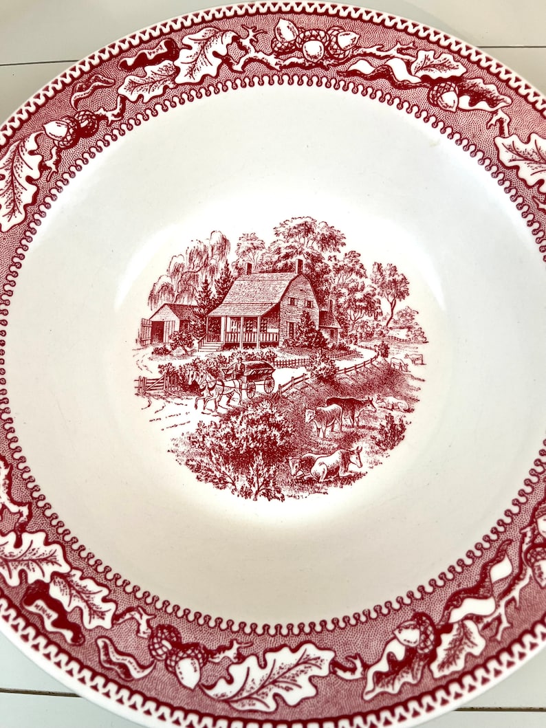 Royal Ironstone Memory Lane Red Transferware Dinnerware - Etsy