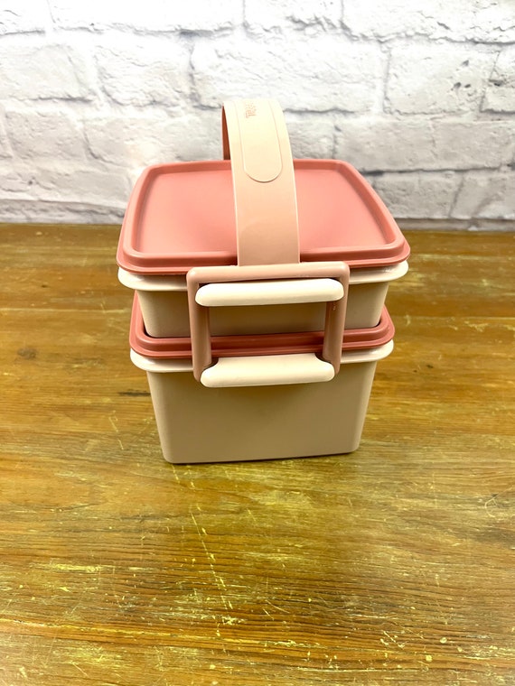 Vintage Pink Tupperware Lunchbox Stackable Bento Box… - Gem