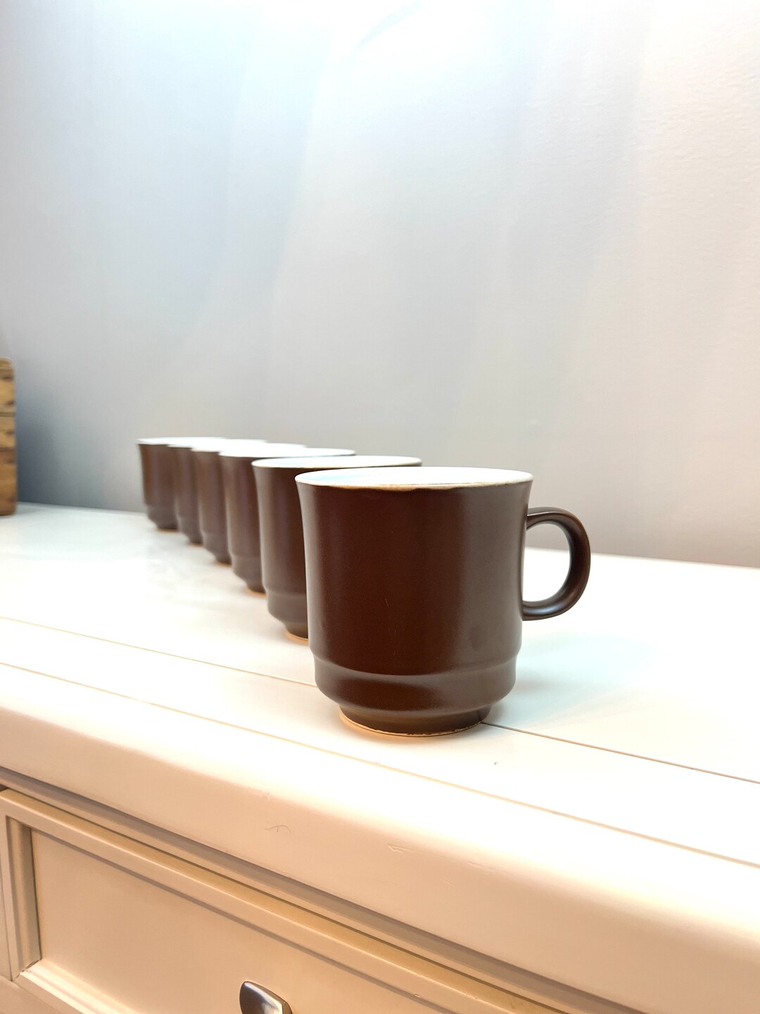 Vintage Brown Stoneware Coffee Mugs Japan Classic Coffee Tea Mugs Set ...