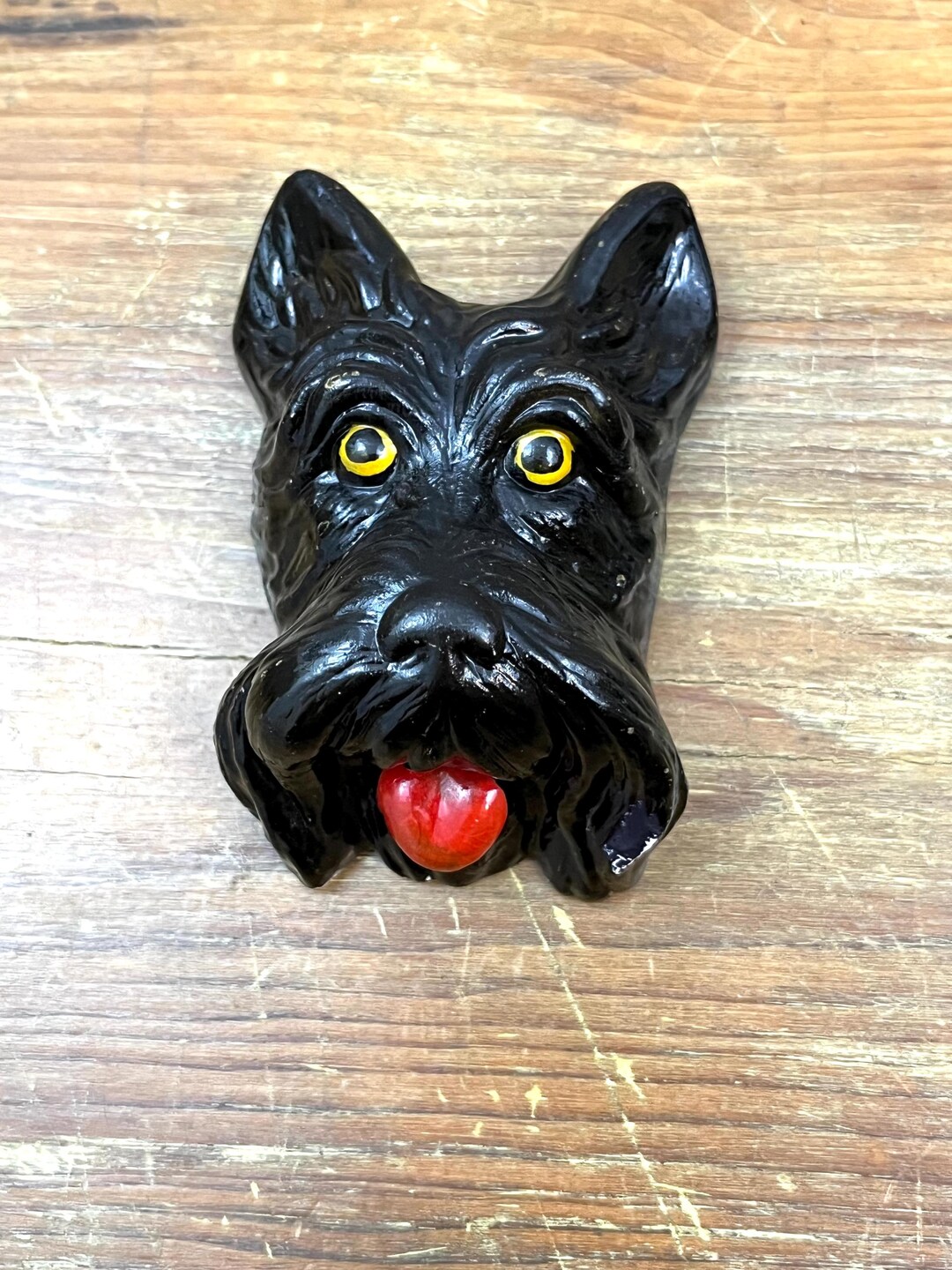 Vintage Chalkware Black Scottish Terrier Dog Wall Hanging Decoration - Etsy