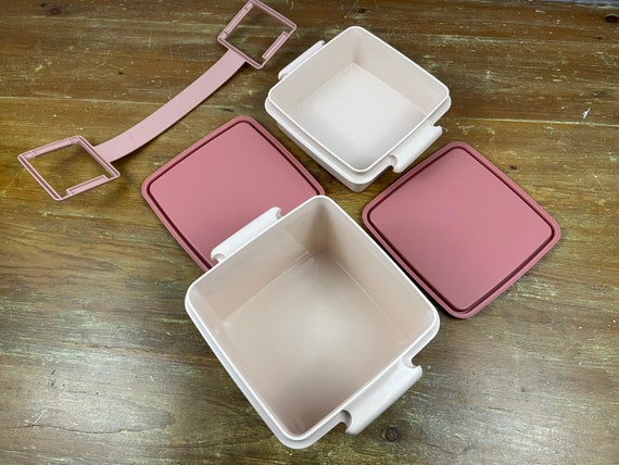 Vintage Pink Tupperware Lunchbox Stackable Bento Box… - Gem