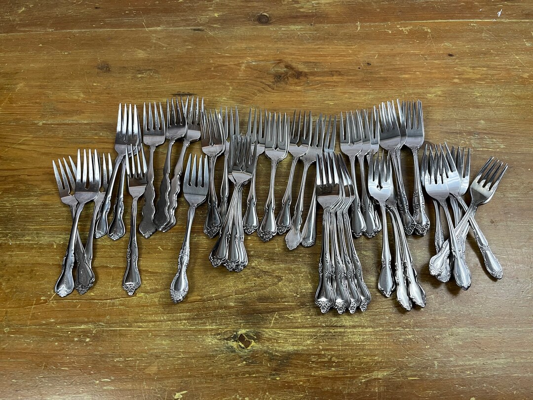 Vintage Mismatched Dessert Forks Salad Forks Holiday Entertaining ...