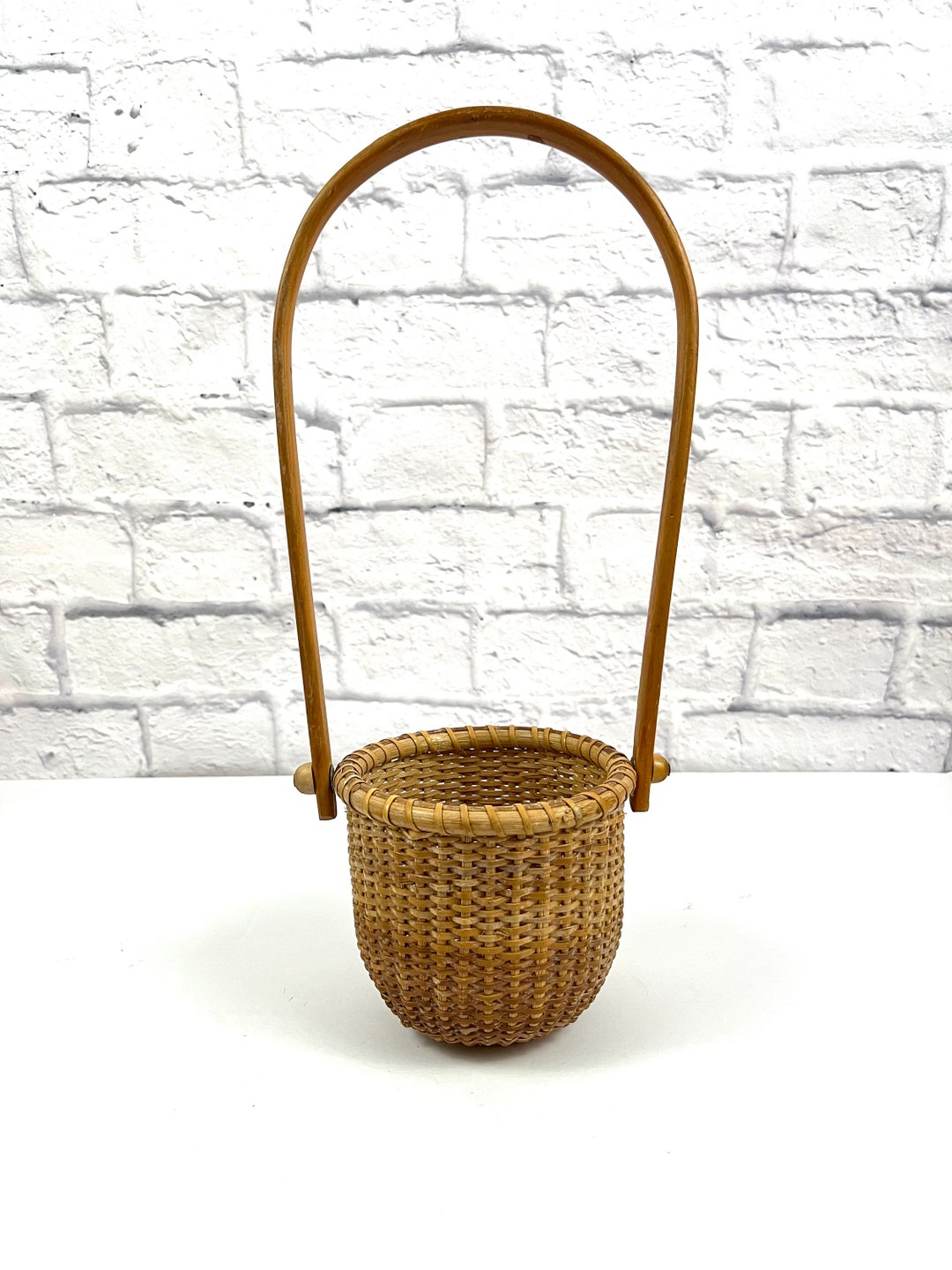 Vintage Nantucket Lightship Style Basket With Swing Handle Berry Basket ...